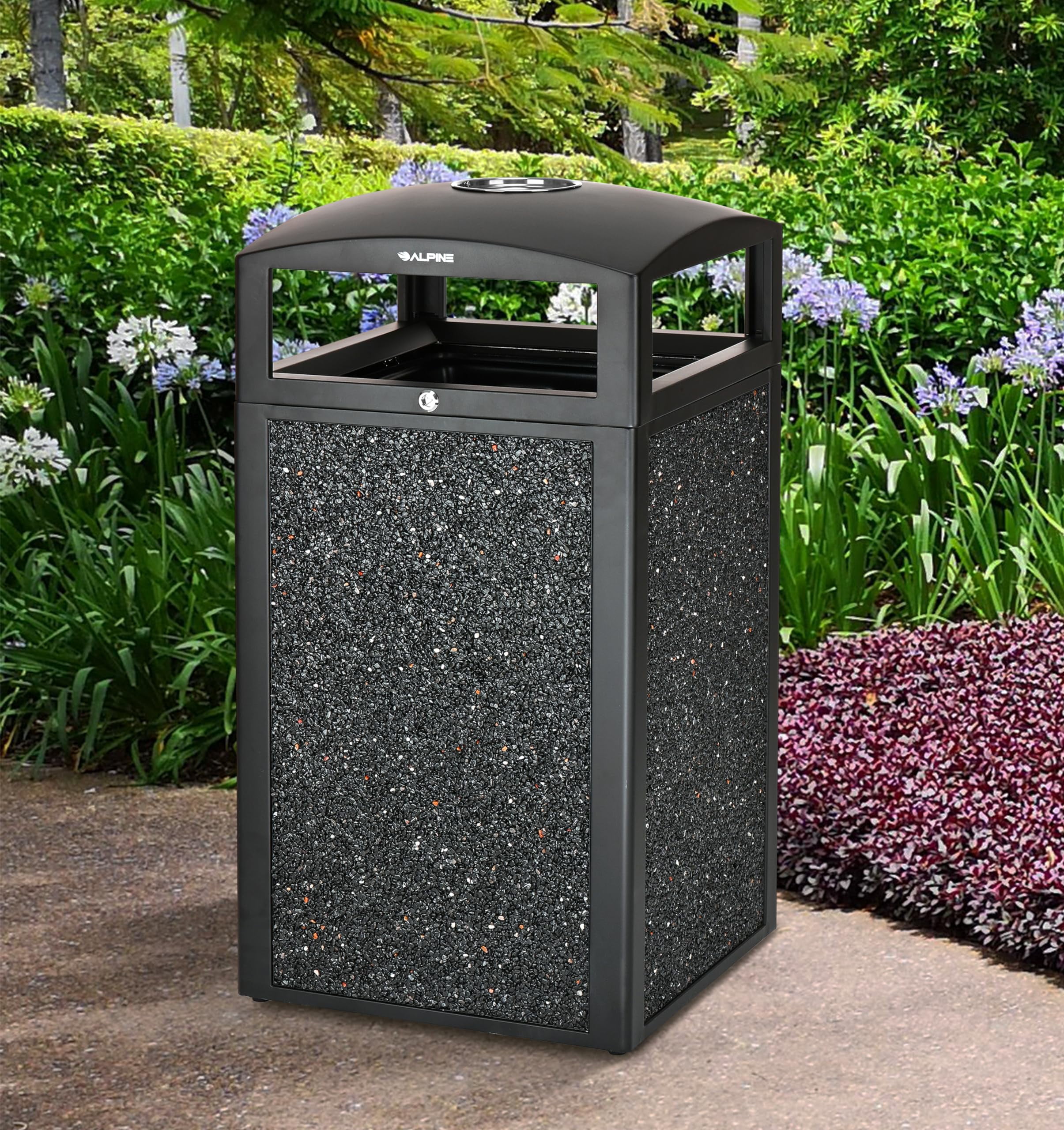 Alpine Outdoor Commercial Trash Can with Lid - 40 Gallon Heavy Duty ...
