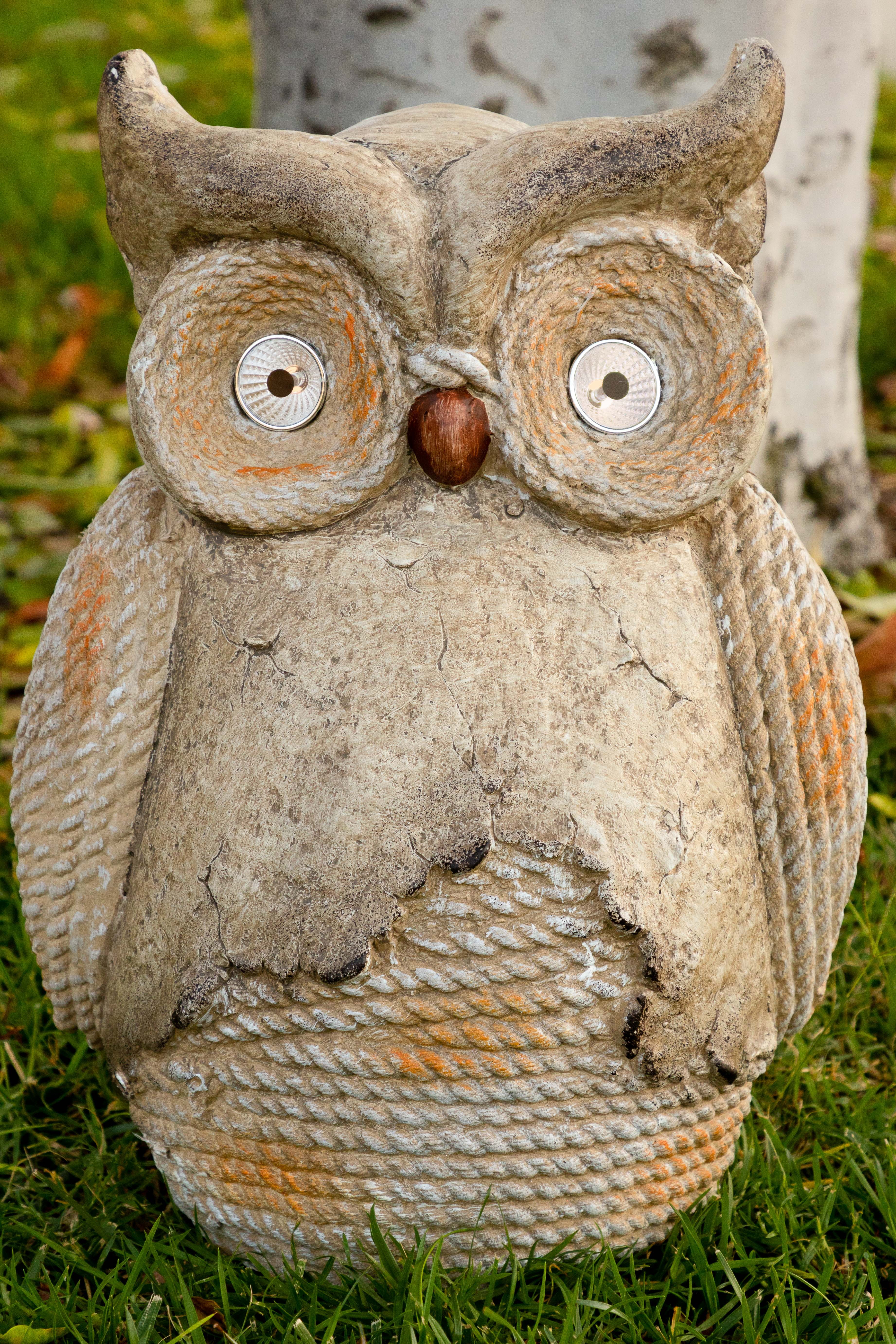 Alpine Owl with Solar Eyes Garden Statue, 18 Inch Tall - Walmart.com