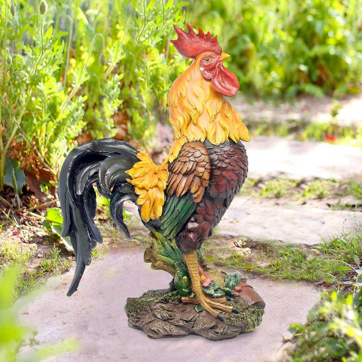 Alpine Polyresin Rooster Statue, 17 Inch Tall - Walmart.com