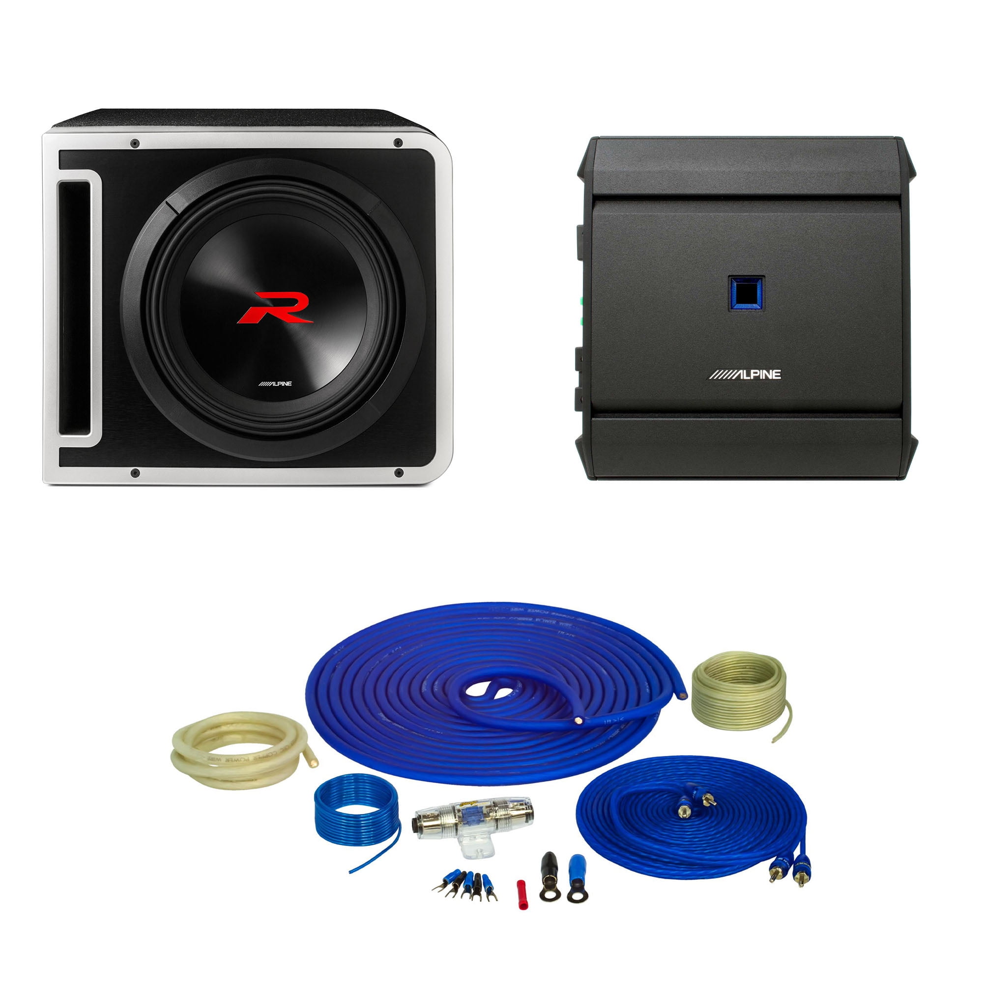 Alpine R2-SB10V 10" R-Series Halo Loaded Sub Enclosure w/ Alpine S-A60M ...
