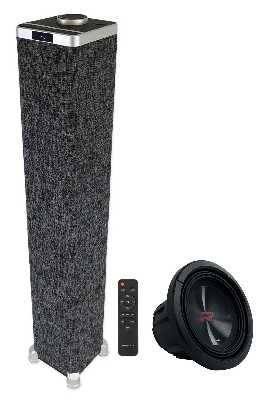 Alpine R2-W8D2 8” 350 Watt RMS Subwoofer Car Audio Sub+All-In-One Tower ...