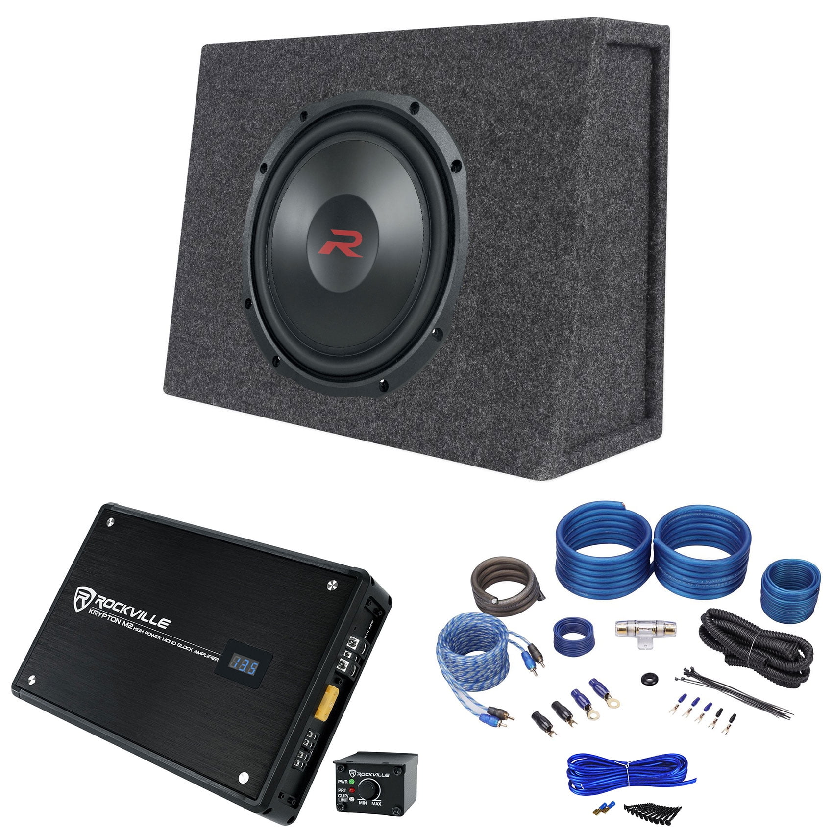 Alpine RS-W12D2 12” 600w RMS Shallow Subwoofer Slim Sub+Amplifier ...