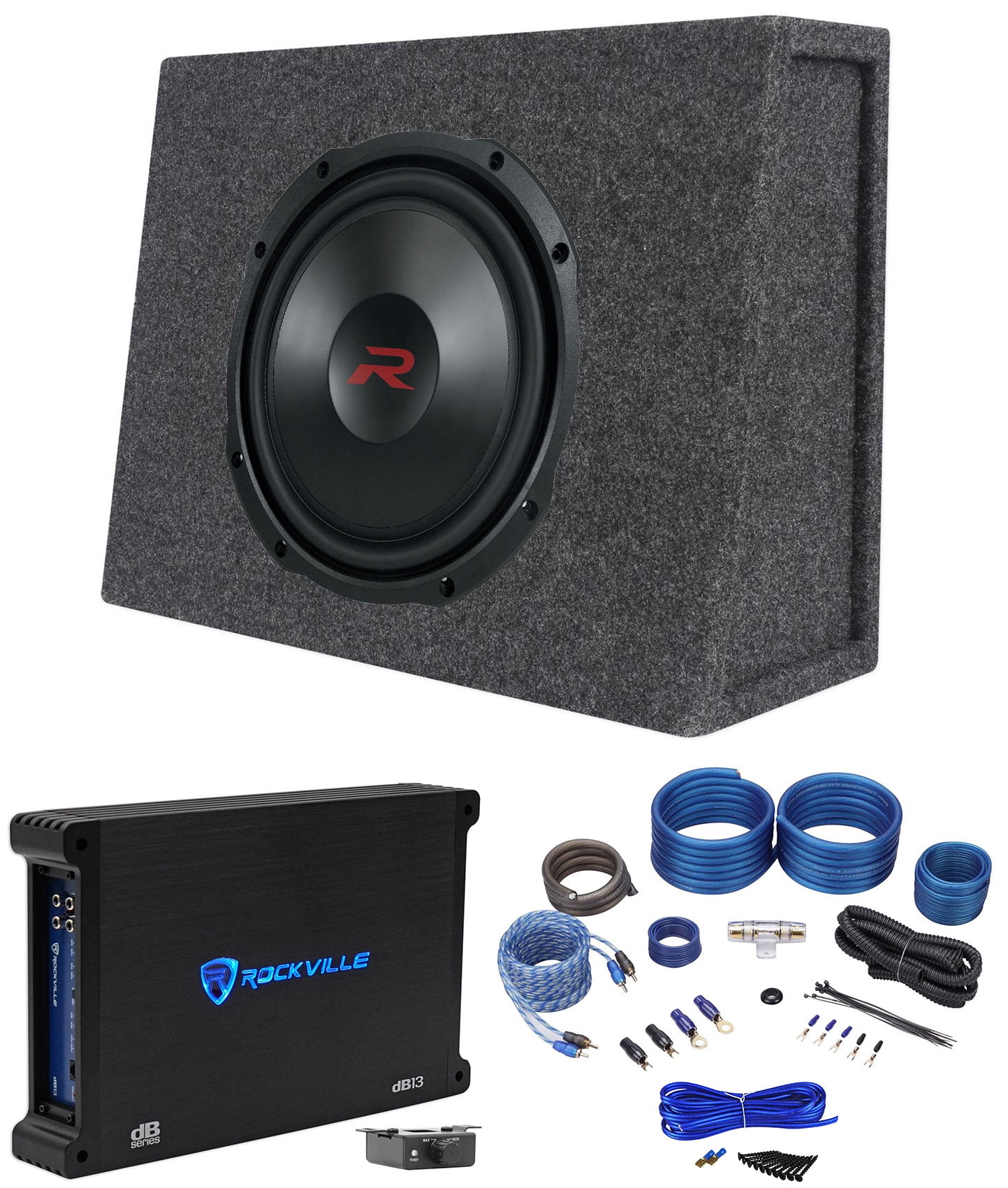 Alpine RS-W12D4 12” 600w RMS Shallow Subwoofer Slim Sub+Amplifier ...