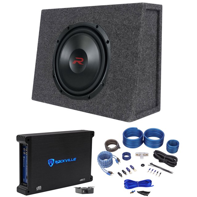 Alpine RS-W12D4 12” 600w RMS Shallow Subwoofer Slim Sub+Amplifier ...