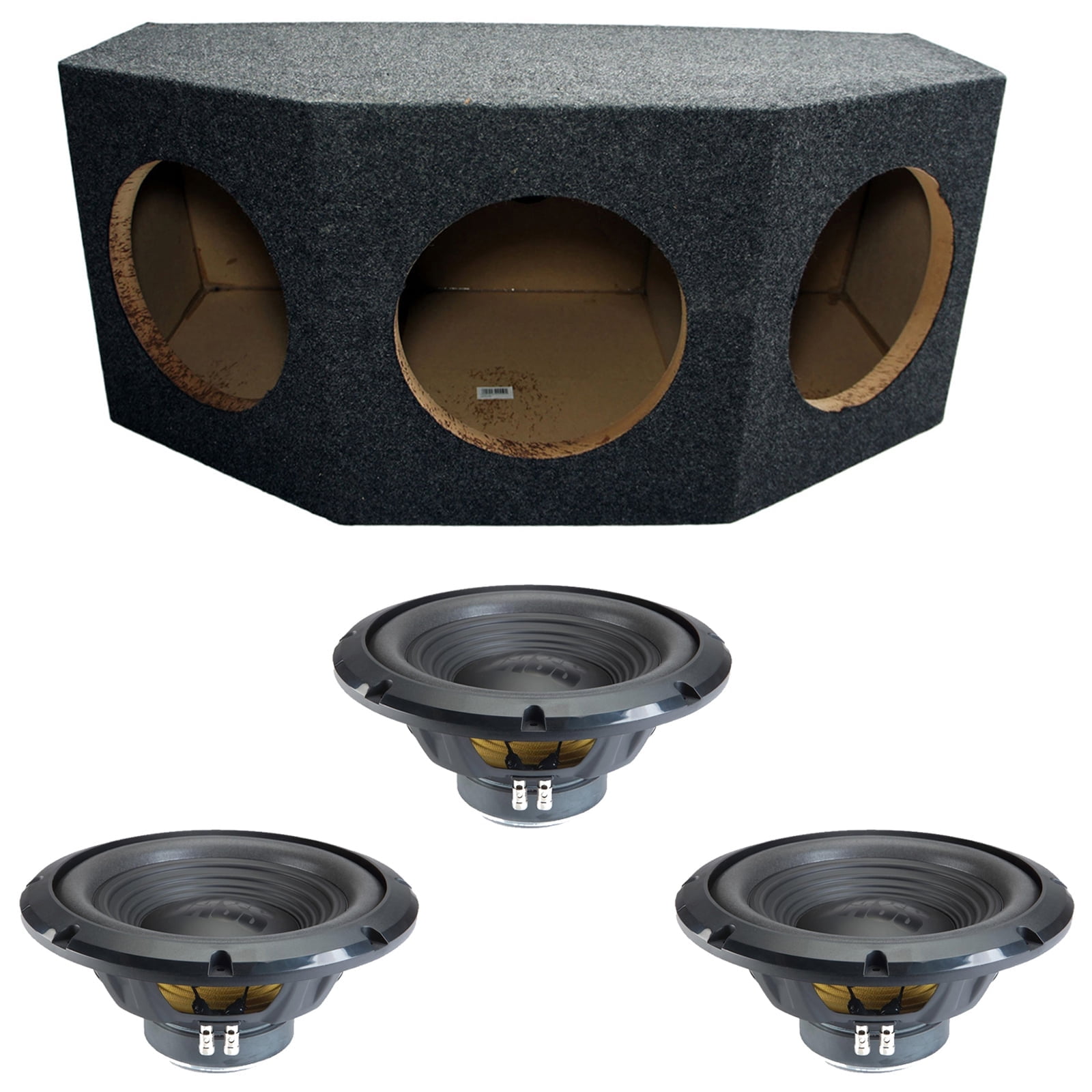 Alpine Rear Angle Sealed Triple 12" W12S4 Loaded Subwoofer Sub Box ...