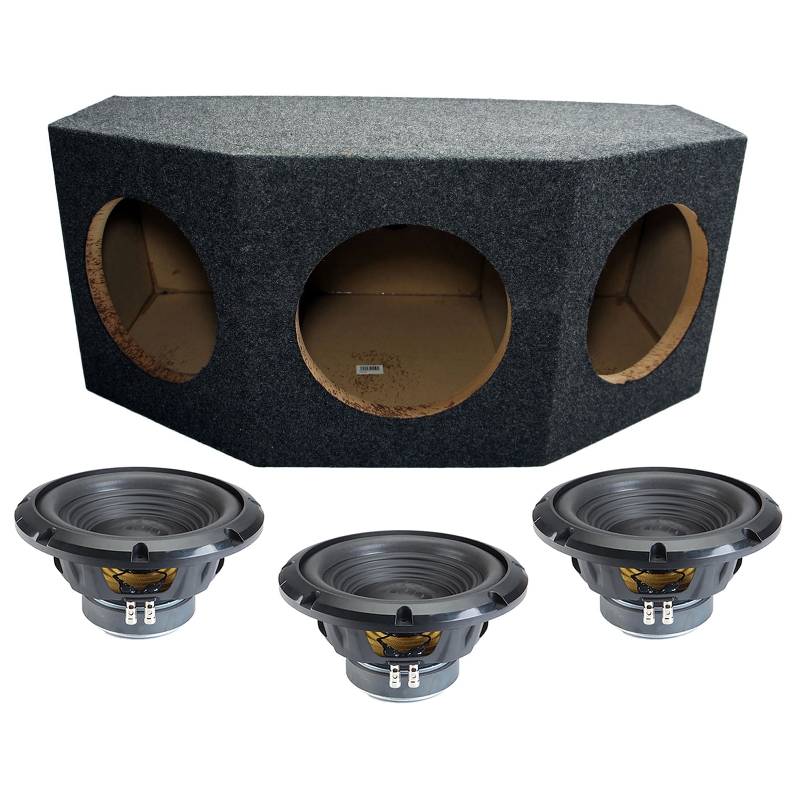 Alpine Rearfire Angle Sealed Triple 10" W10S4 Loaded Subwoofer Sub Box ...