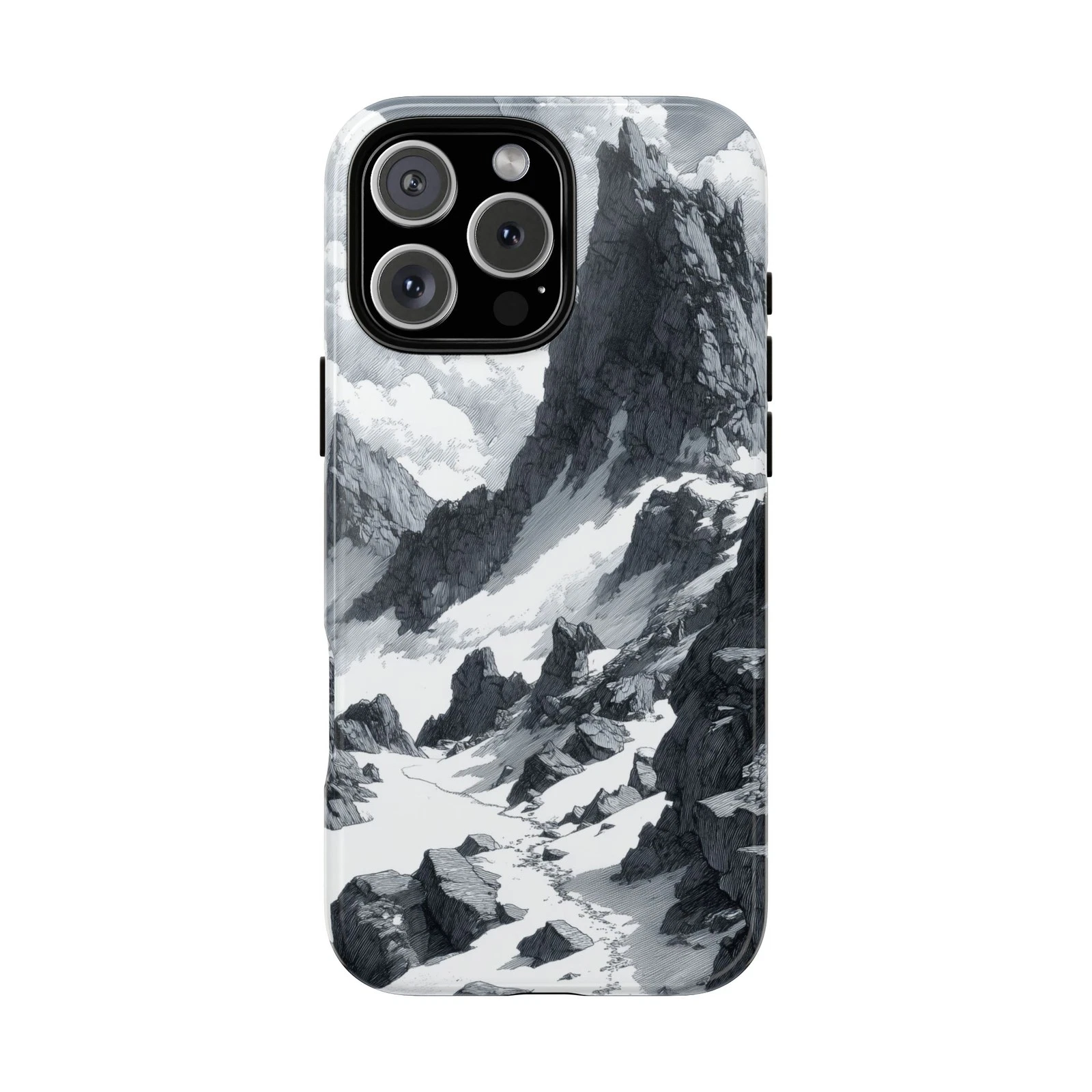 Alpine Ridgeline Mountain Peak Art Phone Case for iPhone 11-17 Pro Max ...