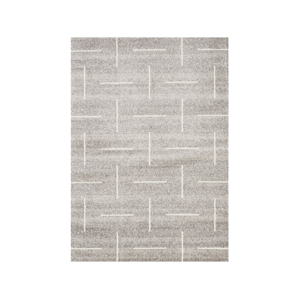Novelle Home Meridian Parallel Lines Grey White Indoor Area Rug ...