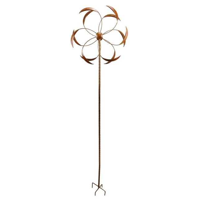 Alpine Rustic Metal Garden Stake Windmill Spinner, 96 Inch Tall ...