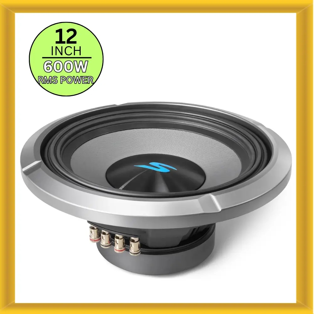 Alpine S-Series S2W12D4 12 Inch Dual 4 OHM Car Subwoofer 600 Watts RMS ...