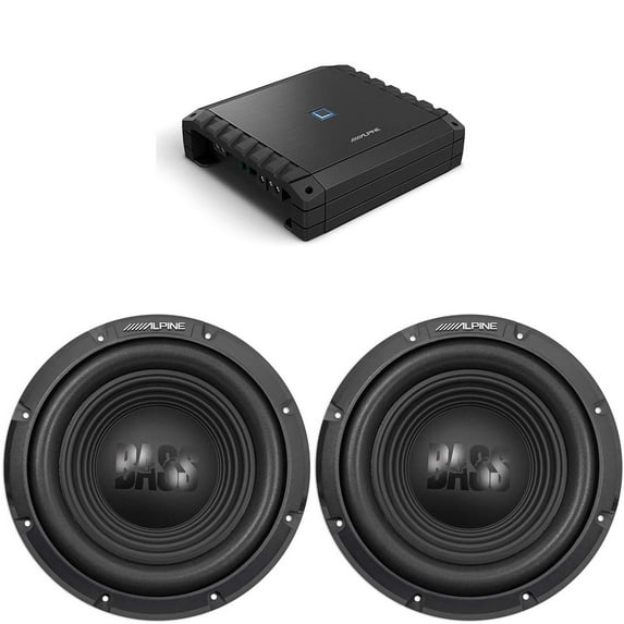 Alpine S2-A60M S-Series Class-D Mono Subwoofer Amp & (2) W12S4 12-Inch ...