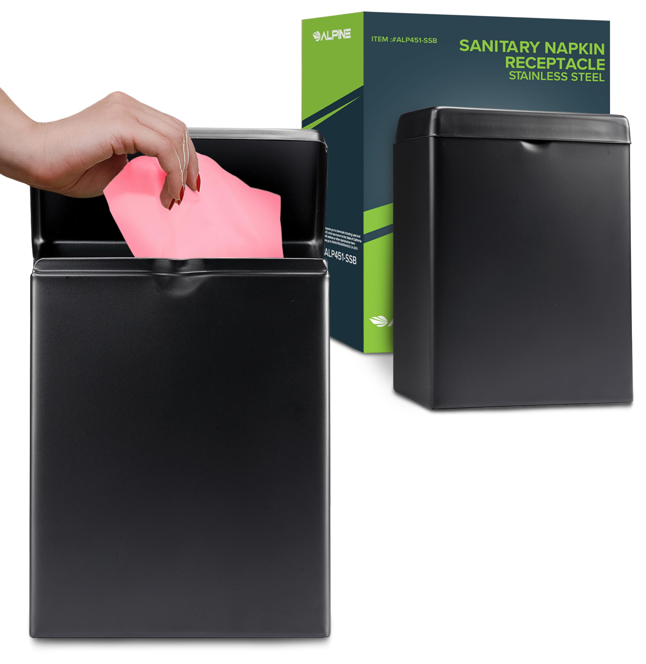 Alpine Sanitary Napkin Receptacle – Wall Mounted Tampon Holder For ...