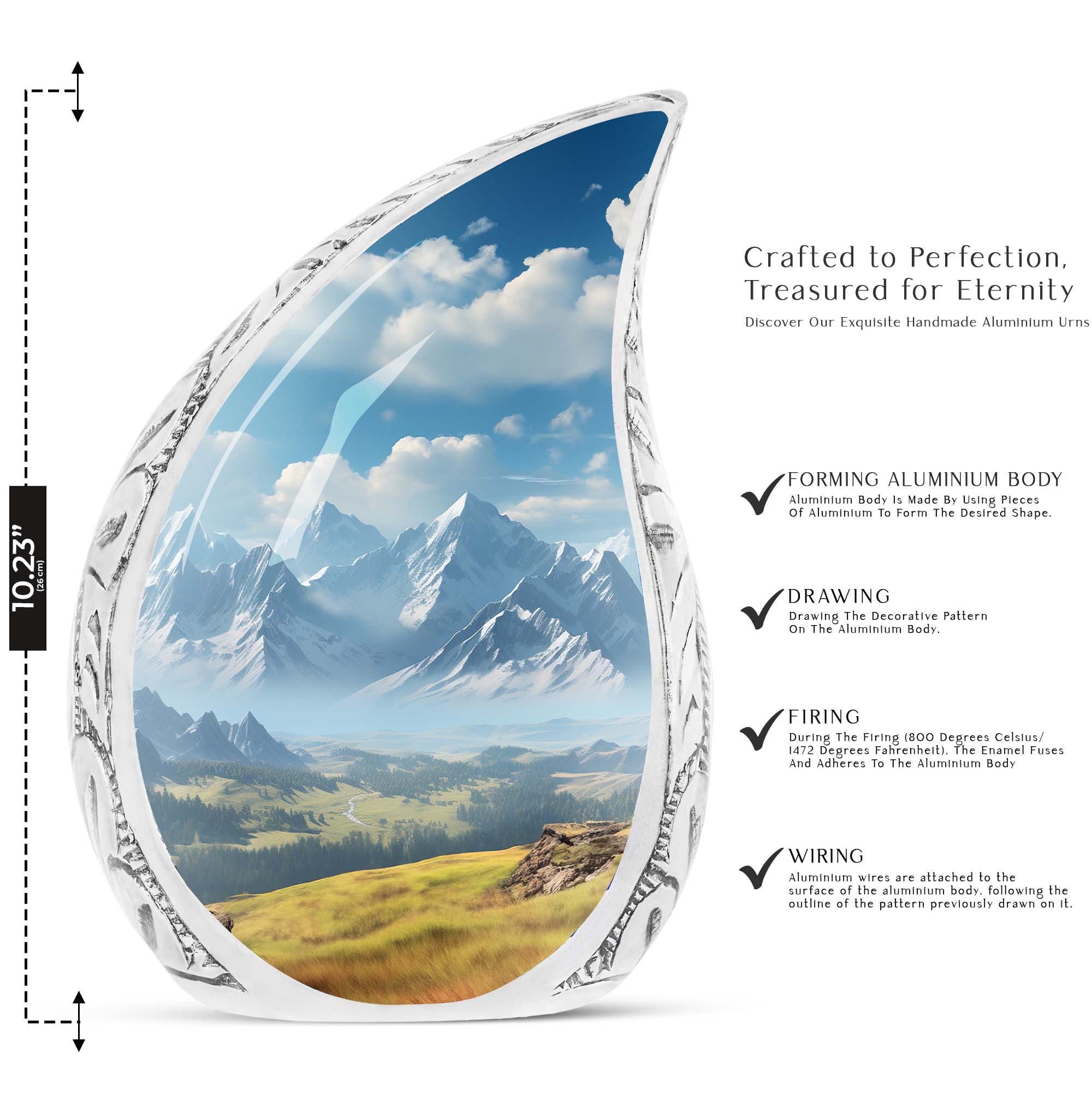 Alpine Serenity Burial Urn - Cremation Urn Human Ashes - Adult Urns For Human Ashes - Large Urns ...