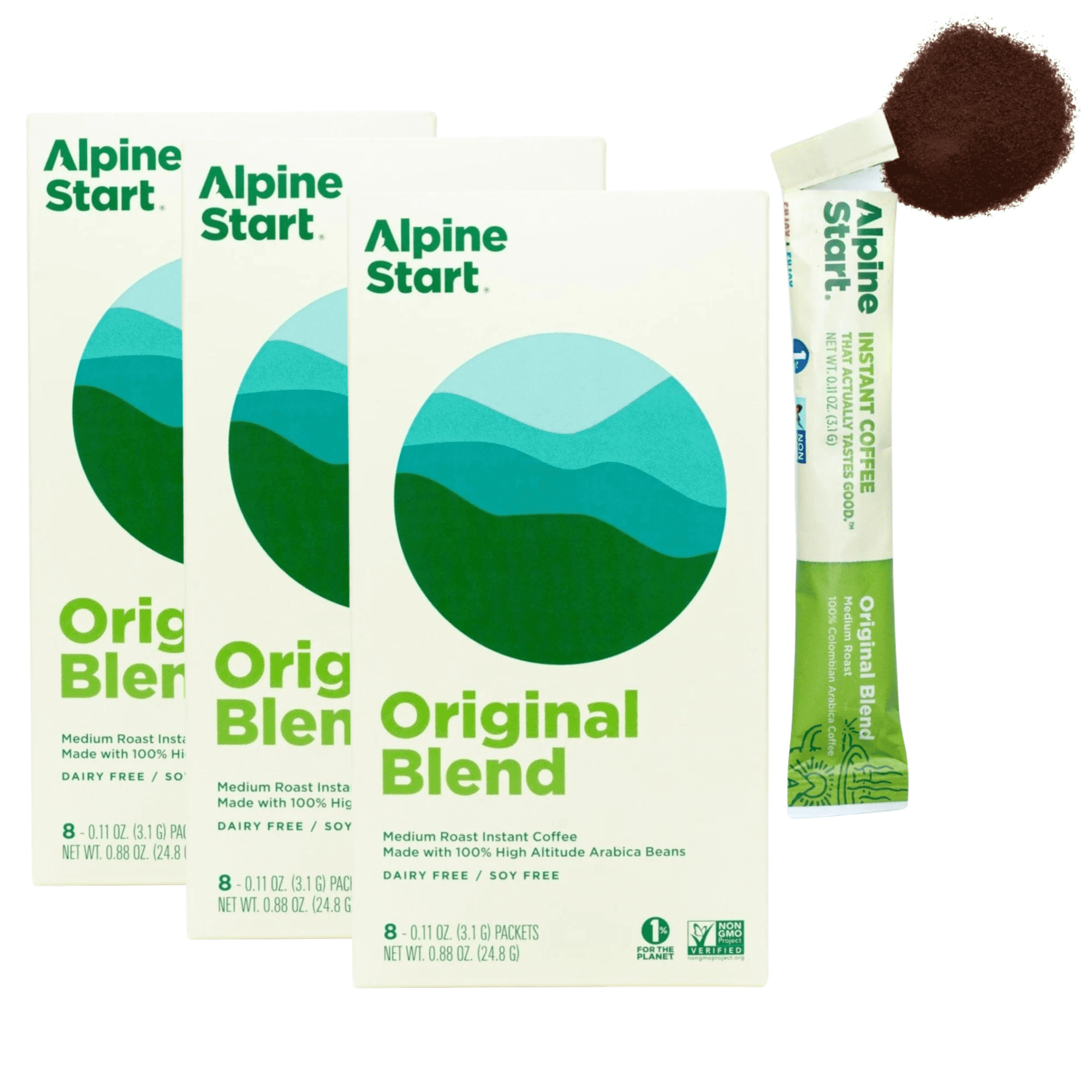 Alpine Start Original Blend Instant Coffee Bundle, Medium Roast ...