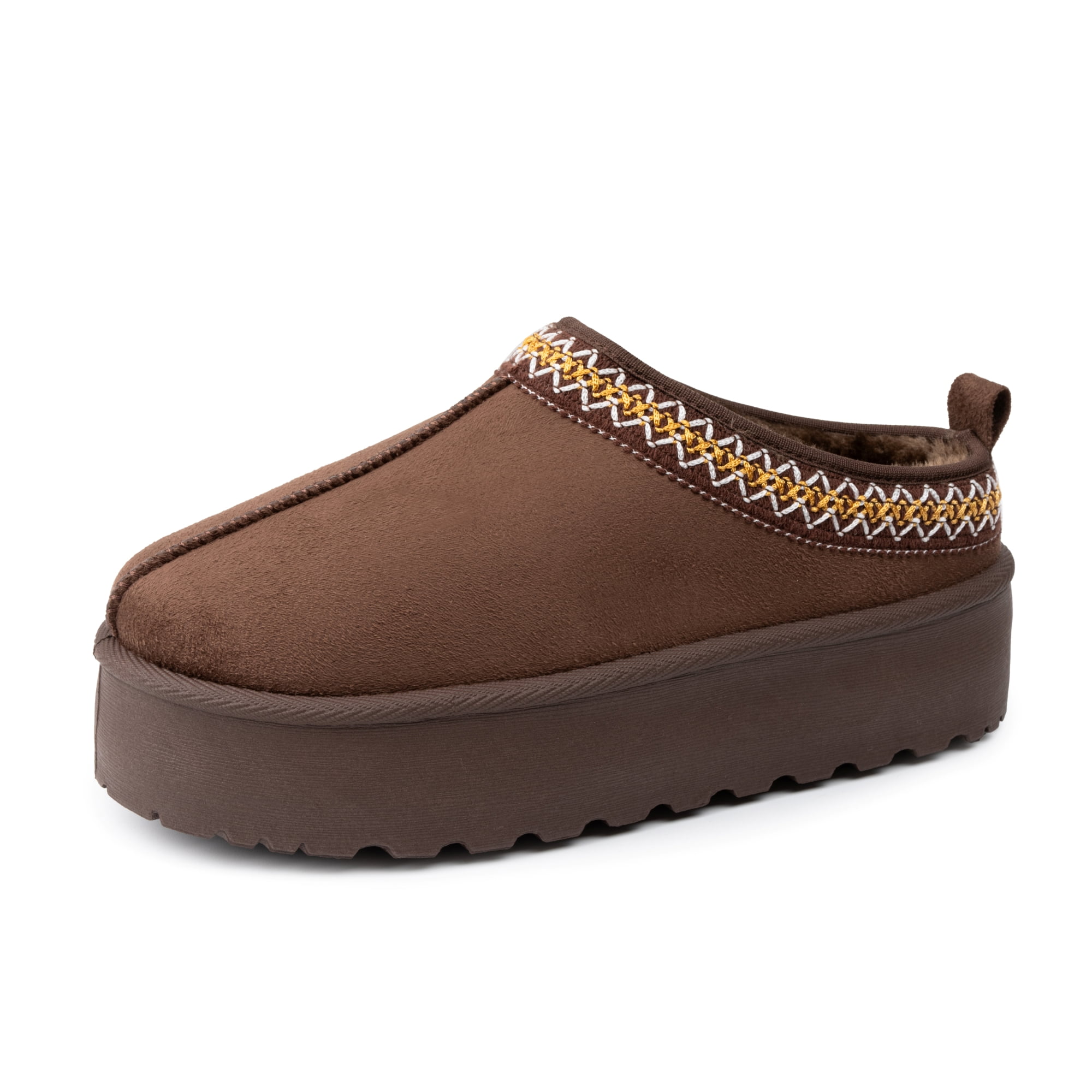 Alpine Swiss Emily Womens Platform Slippers Fluffy Warm Slip On Short ...