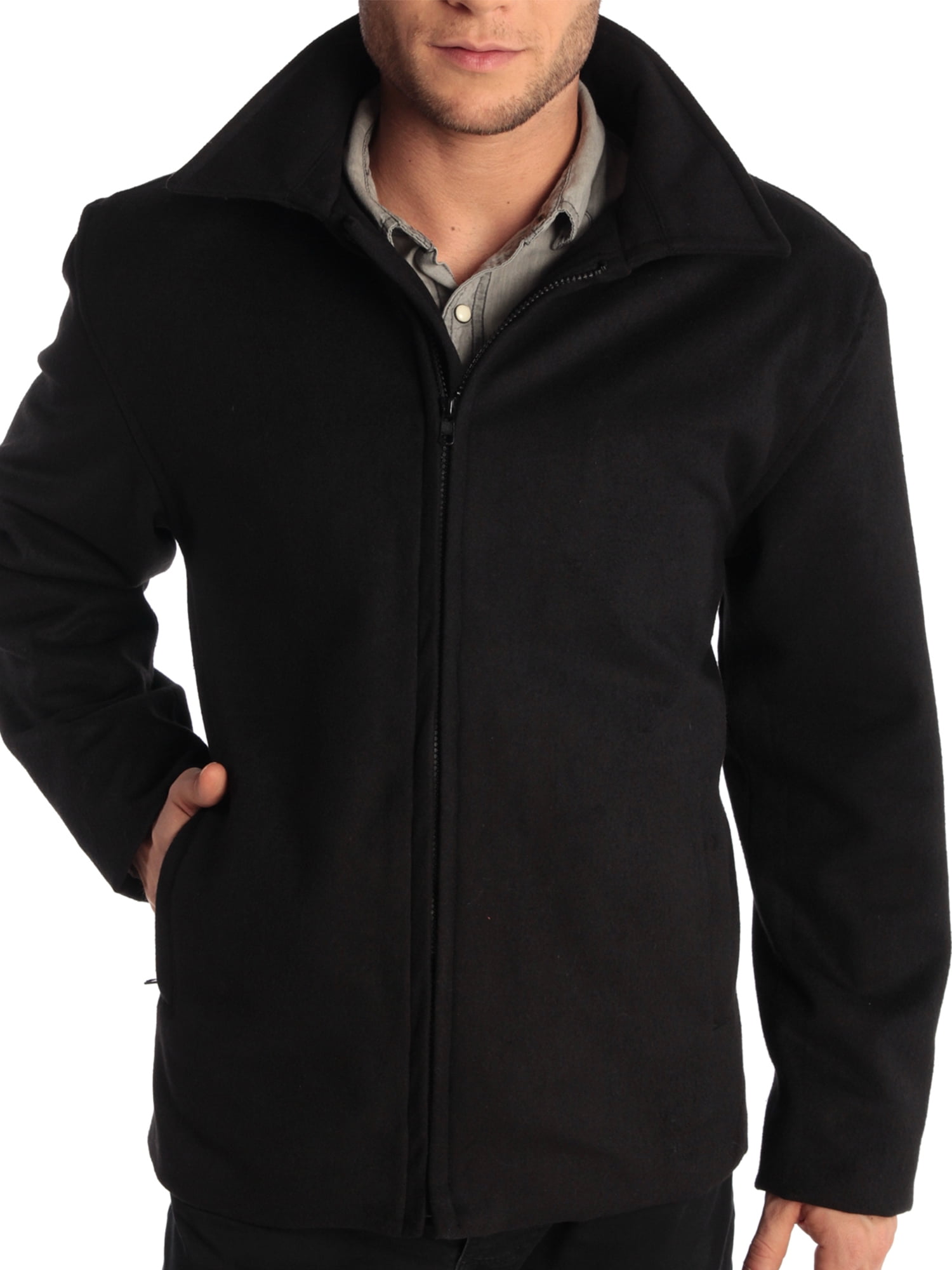 Alpine Swiss Grant Mens 28" Wool Blend JD Bomber Jacket with Open ...