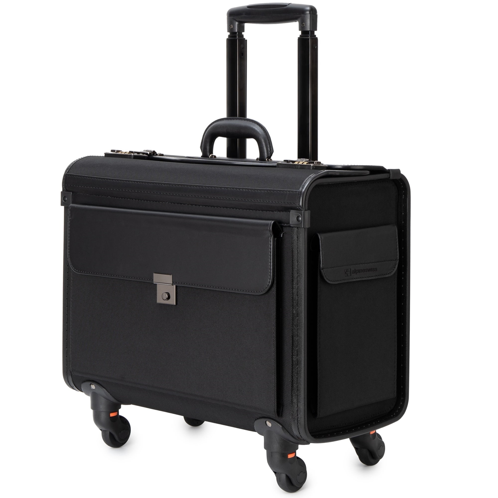 Alpine Swiss Laptop Rolling Briefcase 4 Wheels Pilot Lawyer Attache ...