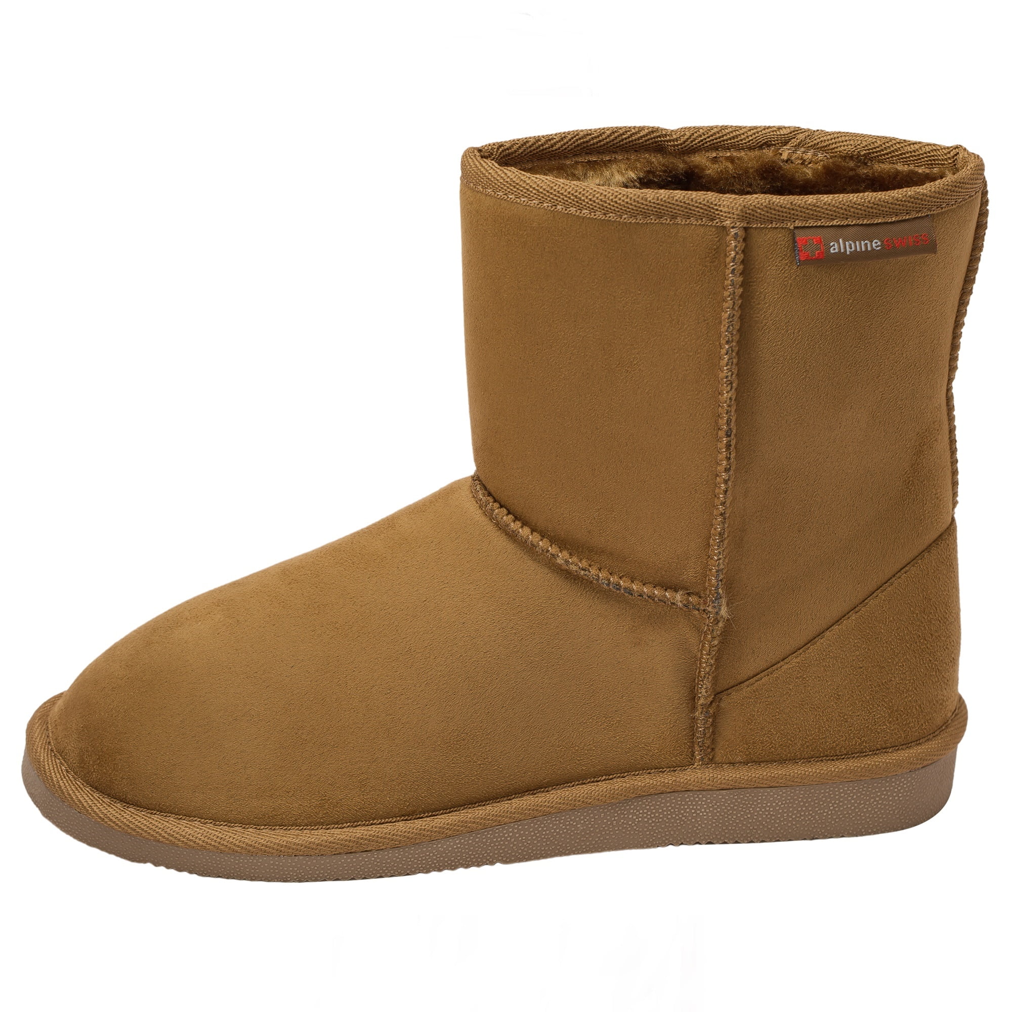 Alpine Swiss Laura Women's Short Winter Boots | Faux Suede Sherpa Lined ...