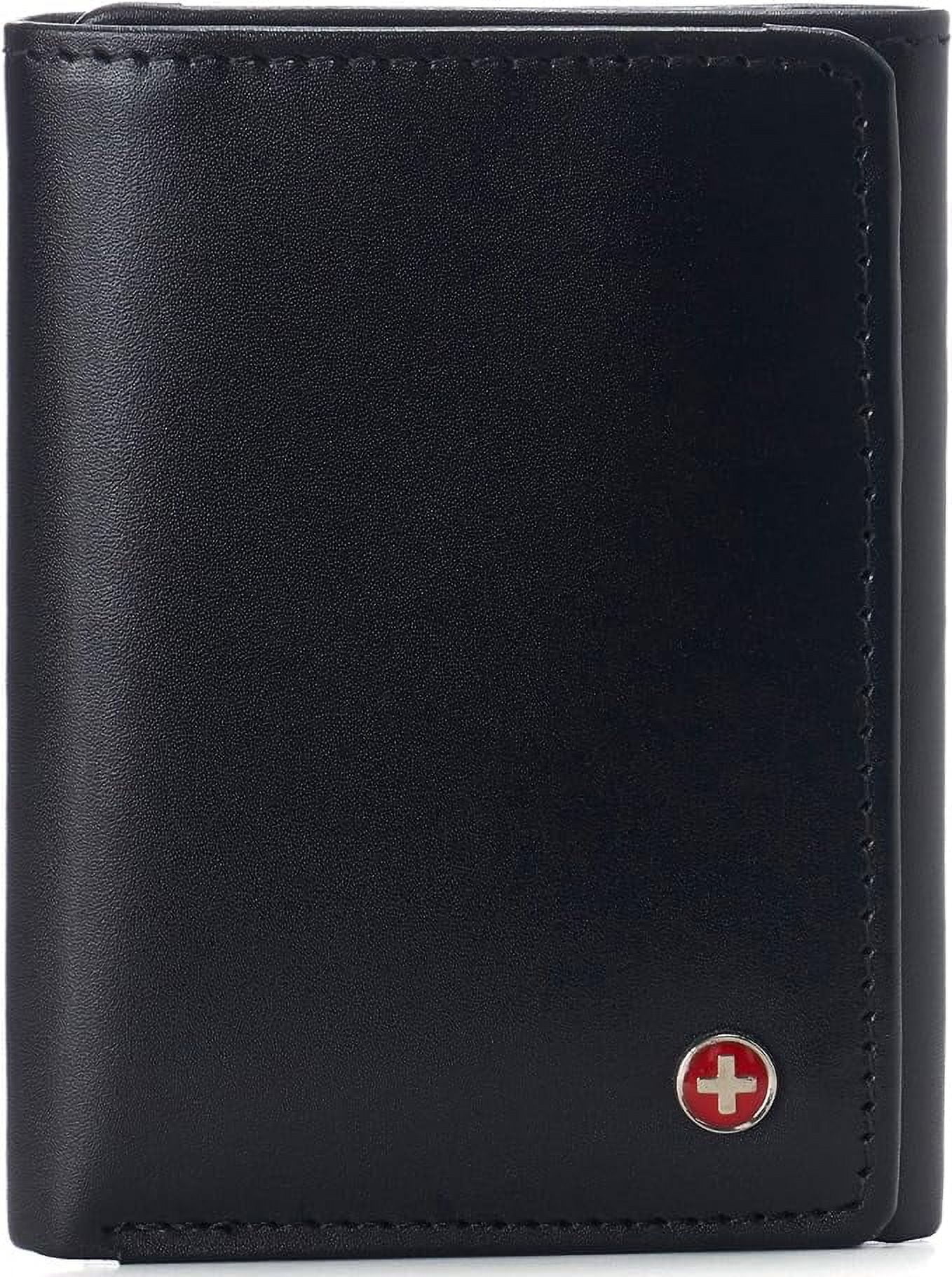 Alpine Swiss Leon Mens RFID Blocking Trifold Wallet Smooth Leather ...