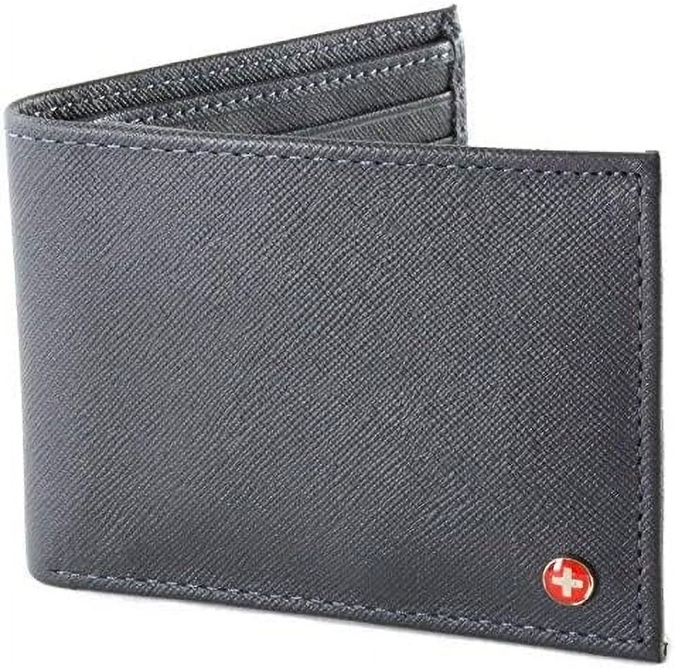 Alpine Swiss Men's 2-In-1 Bi-fold Wallet & Card Case Grey - Walmart.com
