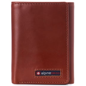 Alpine Swiss Men's Bifold Minimalist Trifold Genuine Leather Wallet ...