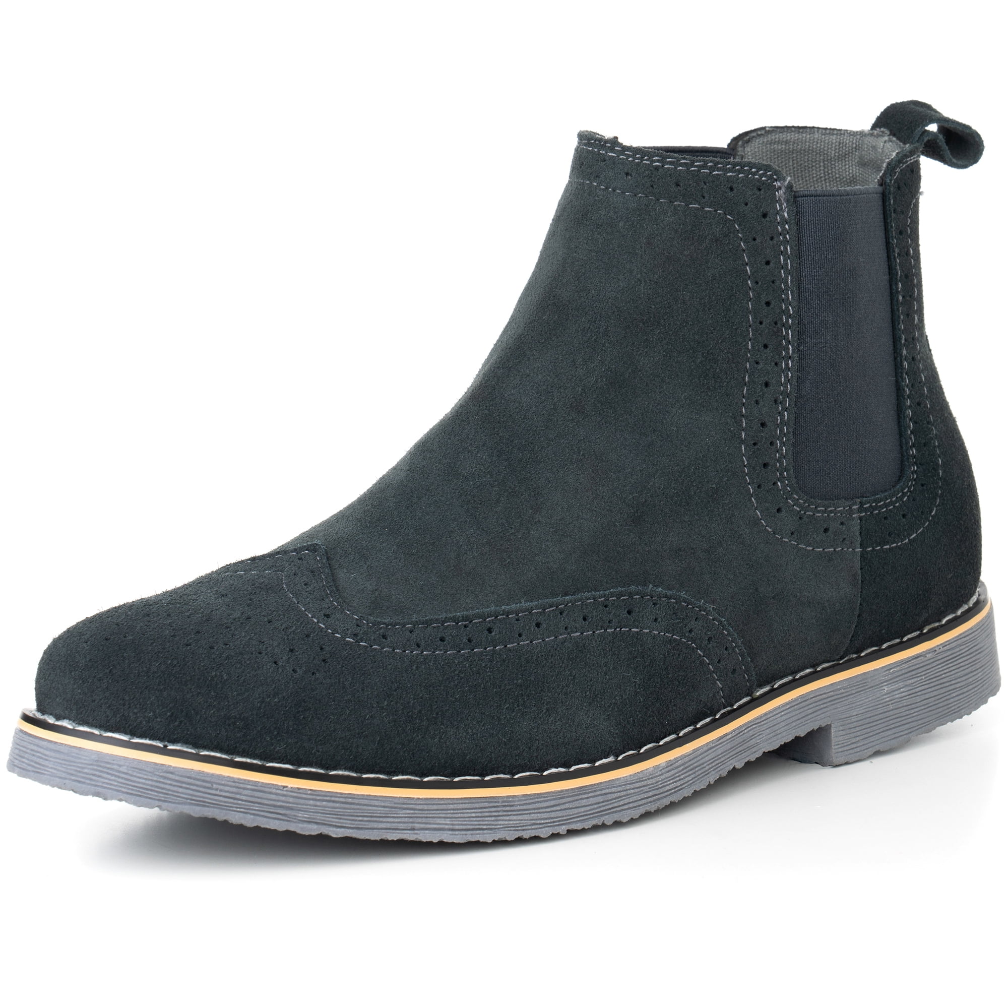 Alpine Swiss Mens Chelsea Boots Genuine Suede Dress Ankle Boots Wingtip ...