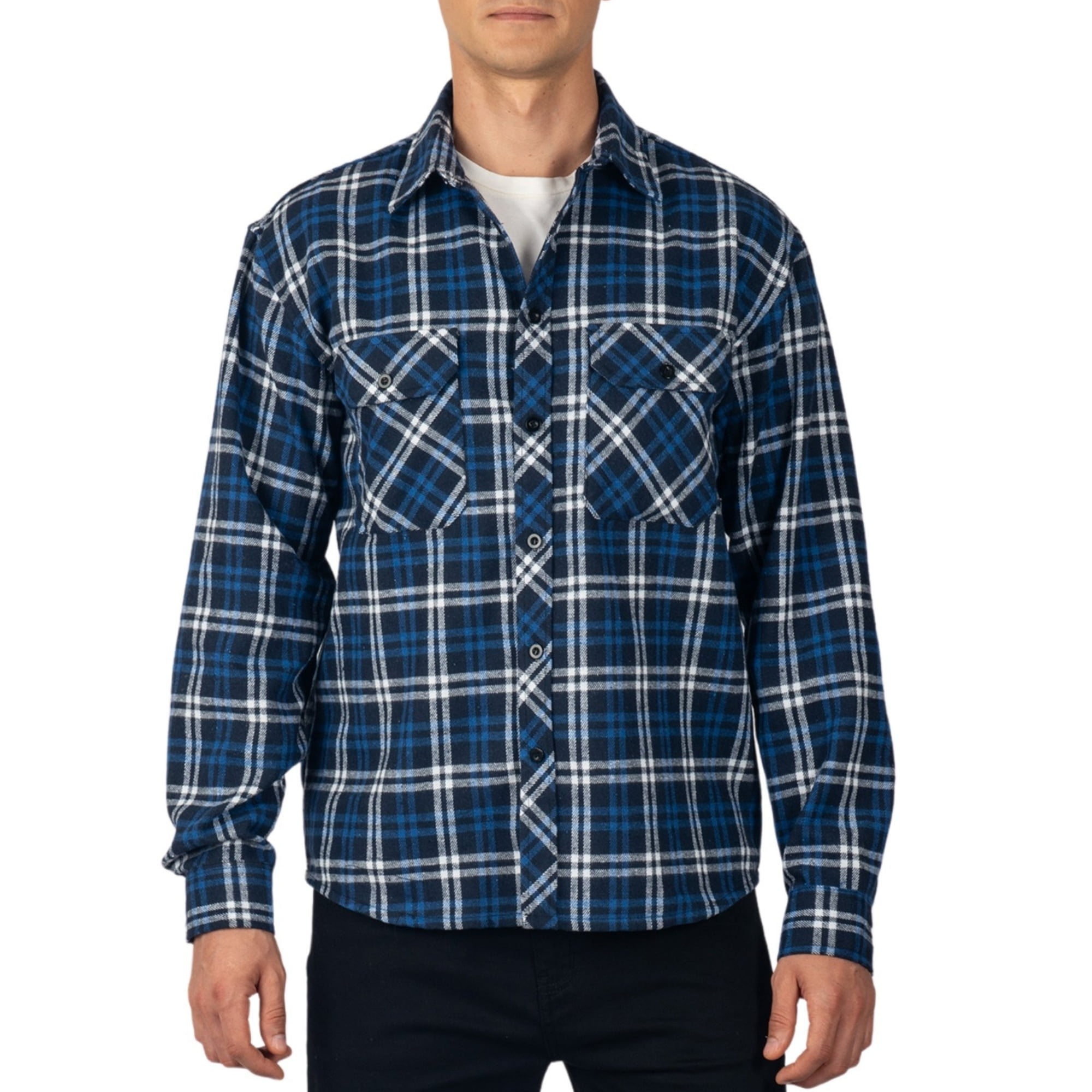 Alpine Swiss Mens Flannel Shacket Long Sleeve Plaid Button Down Shirt ...