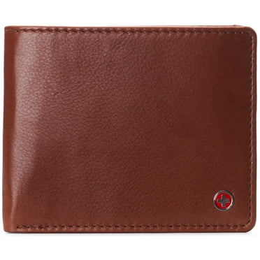 Alpine Swiss Bifold Genuine Leather RFID Wallet with 2 ID Windows and ...