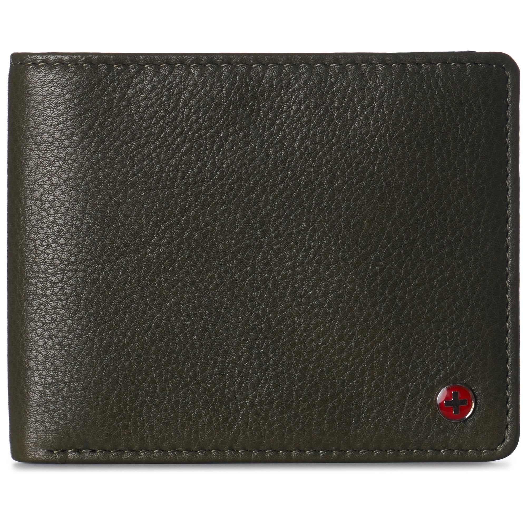 Alpine Swiss Leather RFID Bifold Wallet with 2 ID Windows and Divided ...