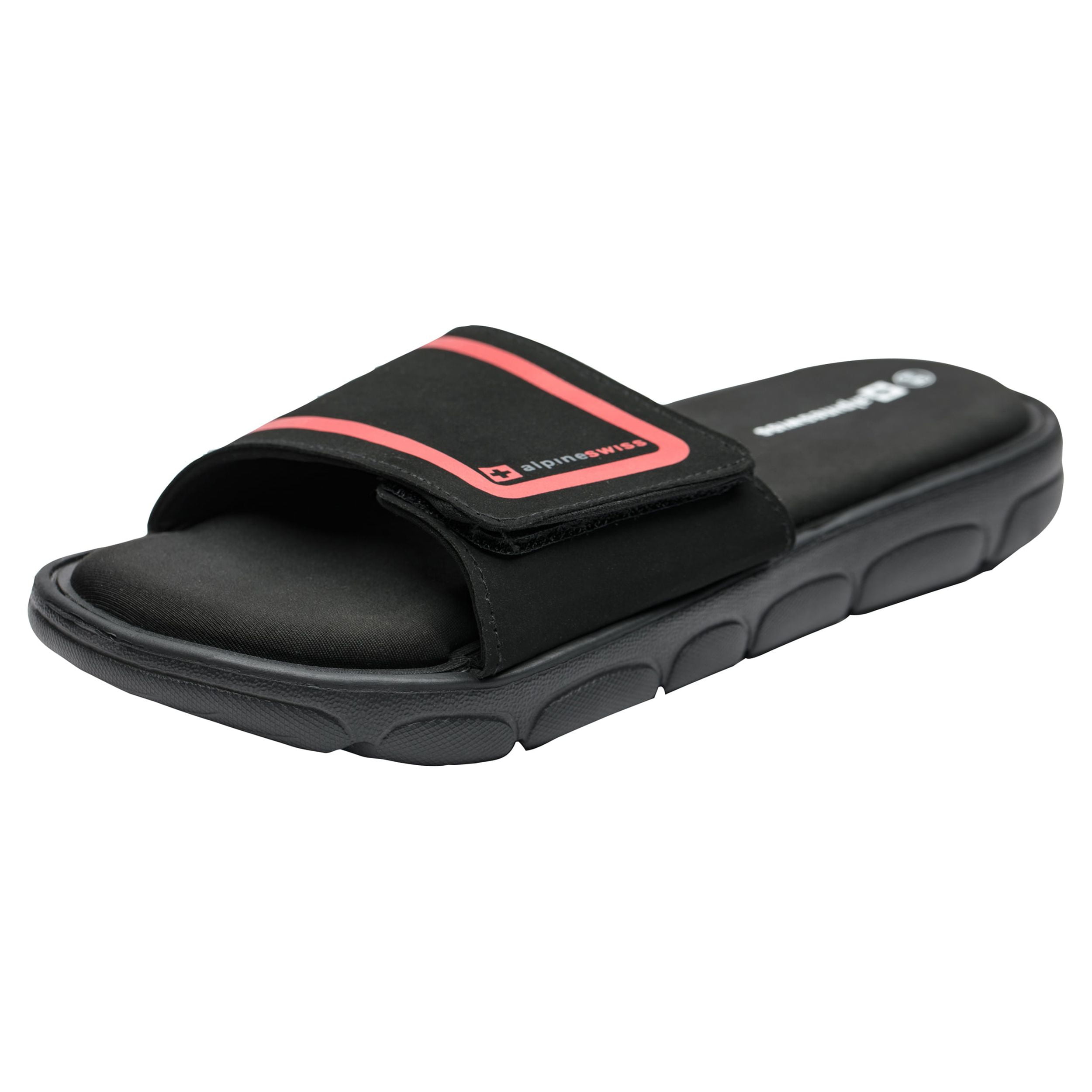 Alpine Swiss Mens Memory Foam Slide Sandals Adjustable Comfort Athletic ...