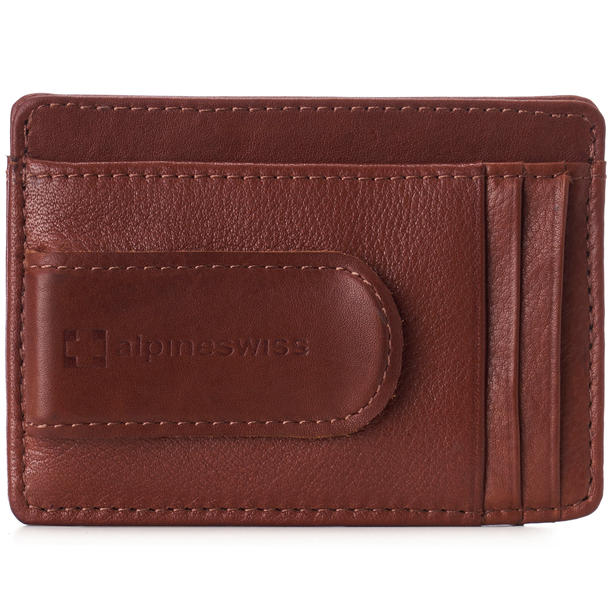 Alpine Swiss Mens RFID Money Clip Leather Minimalist Wallet Card Case ...