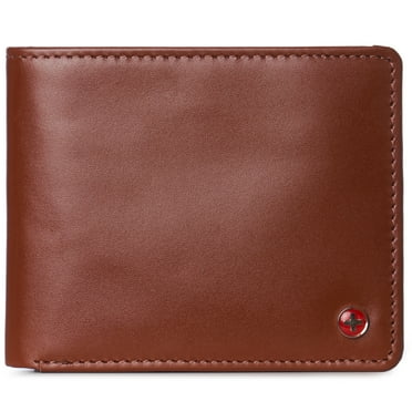 Alpine Swiss Bifold Genuine Leather RFID Wallet with 2 ID Windows and ...