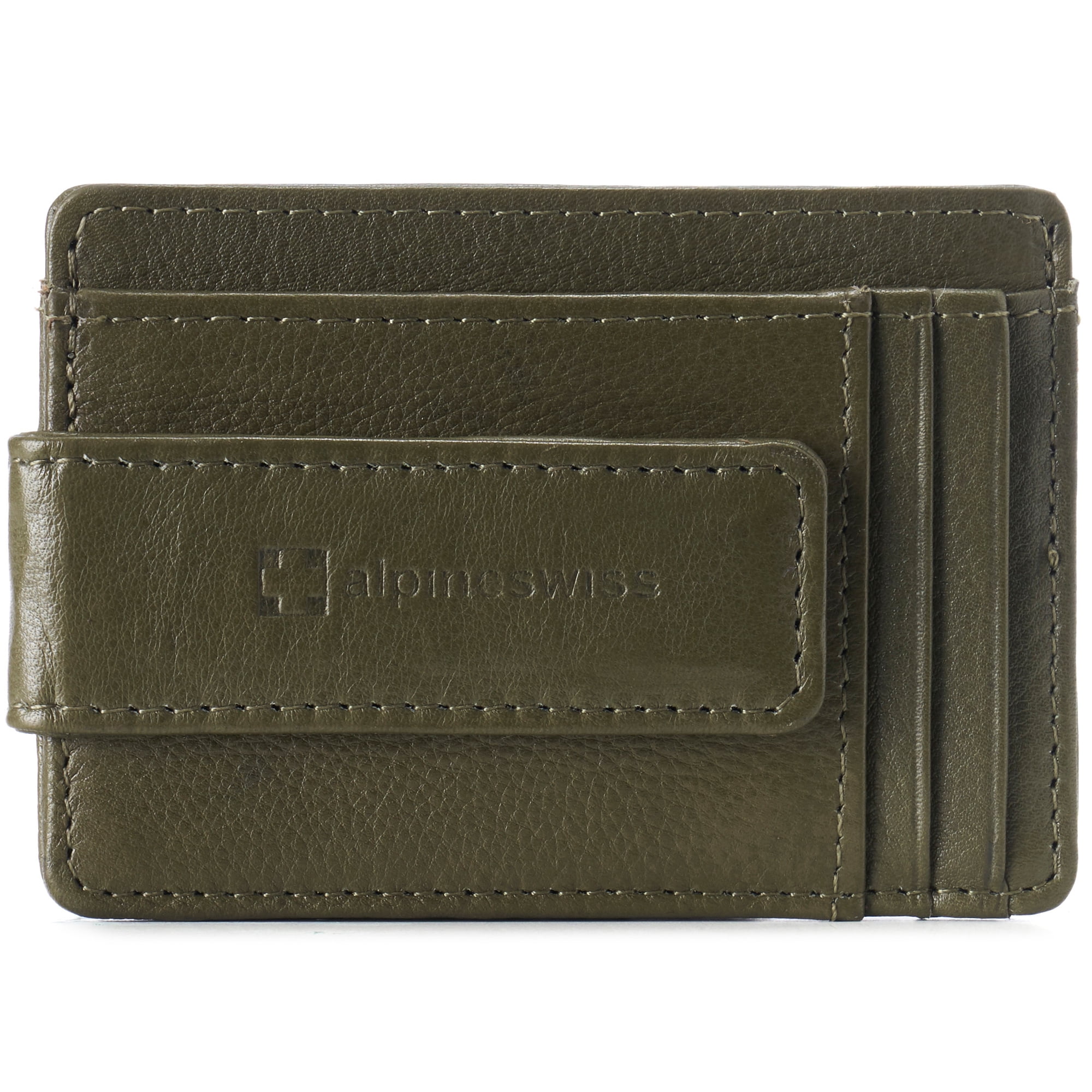 Alpine Swiss Mens RFID Safe Magnetic Money Clip Wallet Slim Front ...