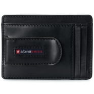 Alpine Swiss Minimalist Genuine Leather RFID Safe Slim Magnetic Money ...