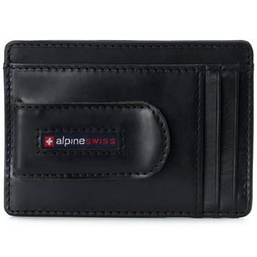 Alpine Swiss Minimalist Genuine Leather RFID Safe Slim Magnetic Money ...