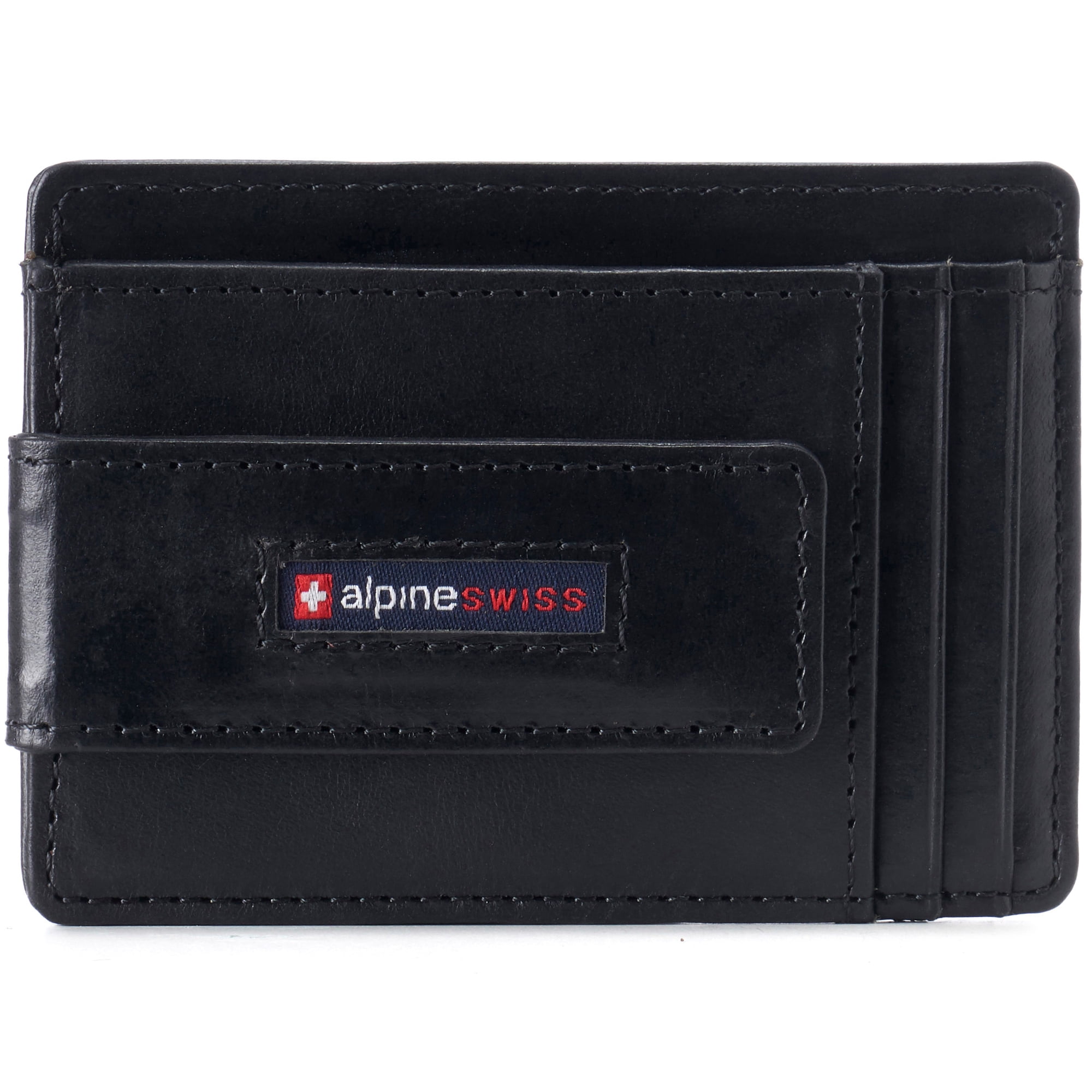 Alpine Swiss Minimalist Genuine Leather RFID Safe Slim Magnetic Money ...