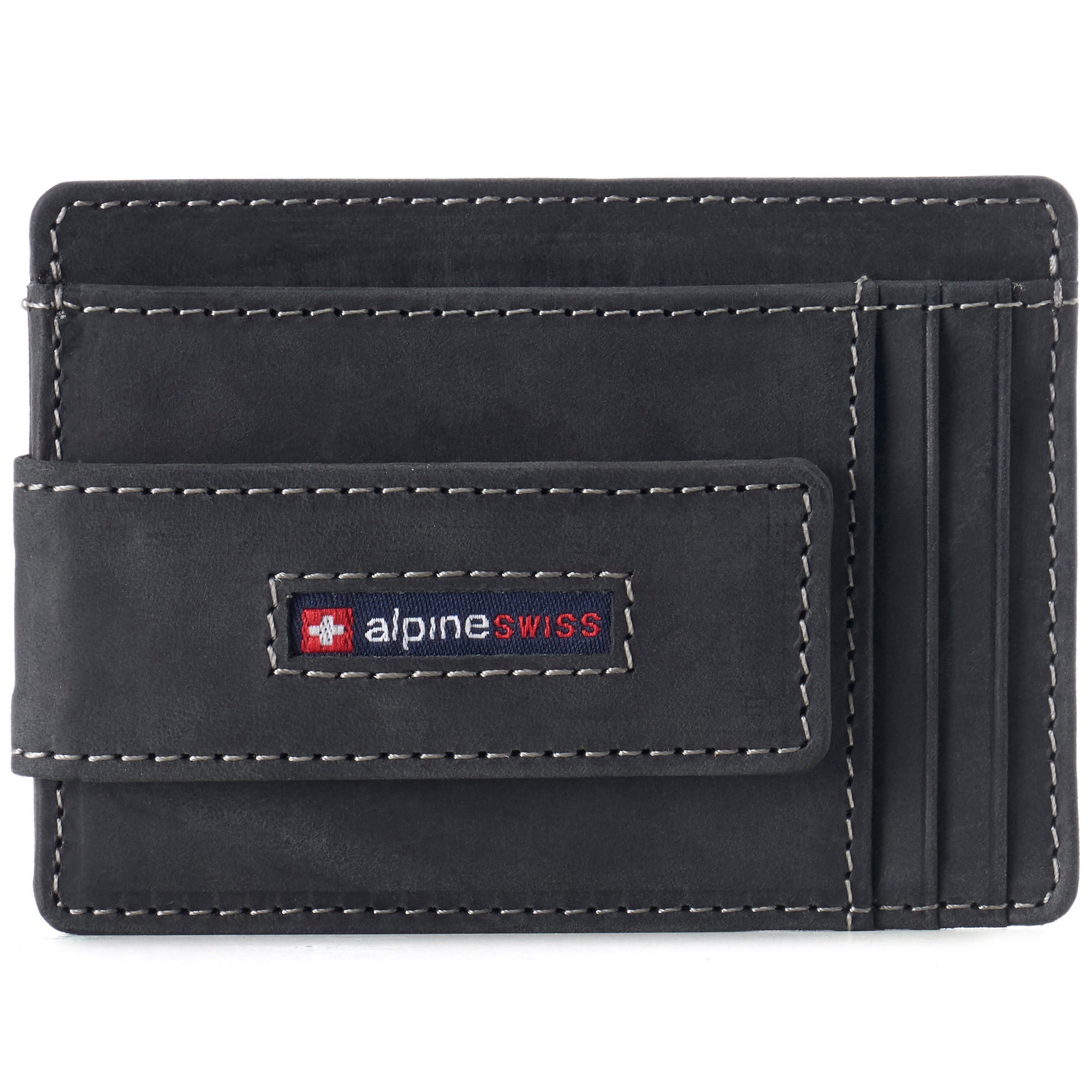 Alpine Swiss Mens RFID Safe Magnetic Money Clip Wallet Slim Front ...