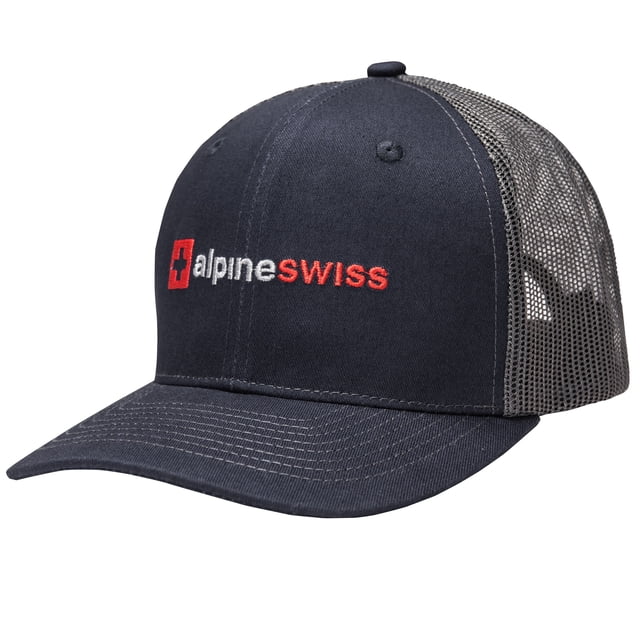 Alpine Swiss Mens Trucker Hat Snapback Mesh Back Cap Adjustable ...