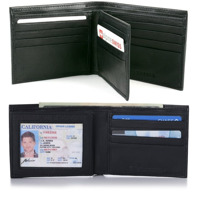 Alpine Swiss Men's Minimalist Bifold Pocket Wallet, Trifold Style ...