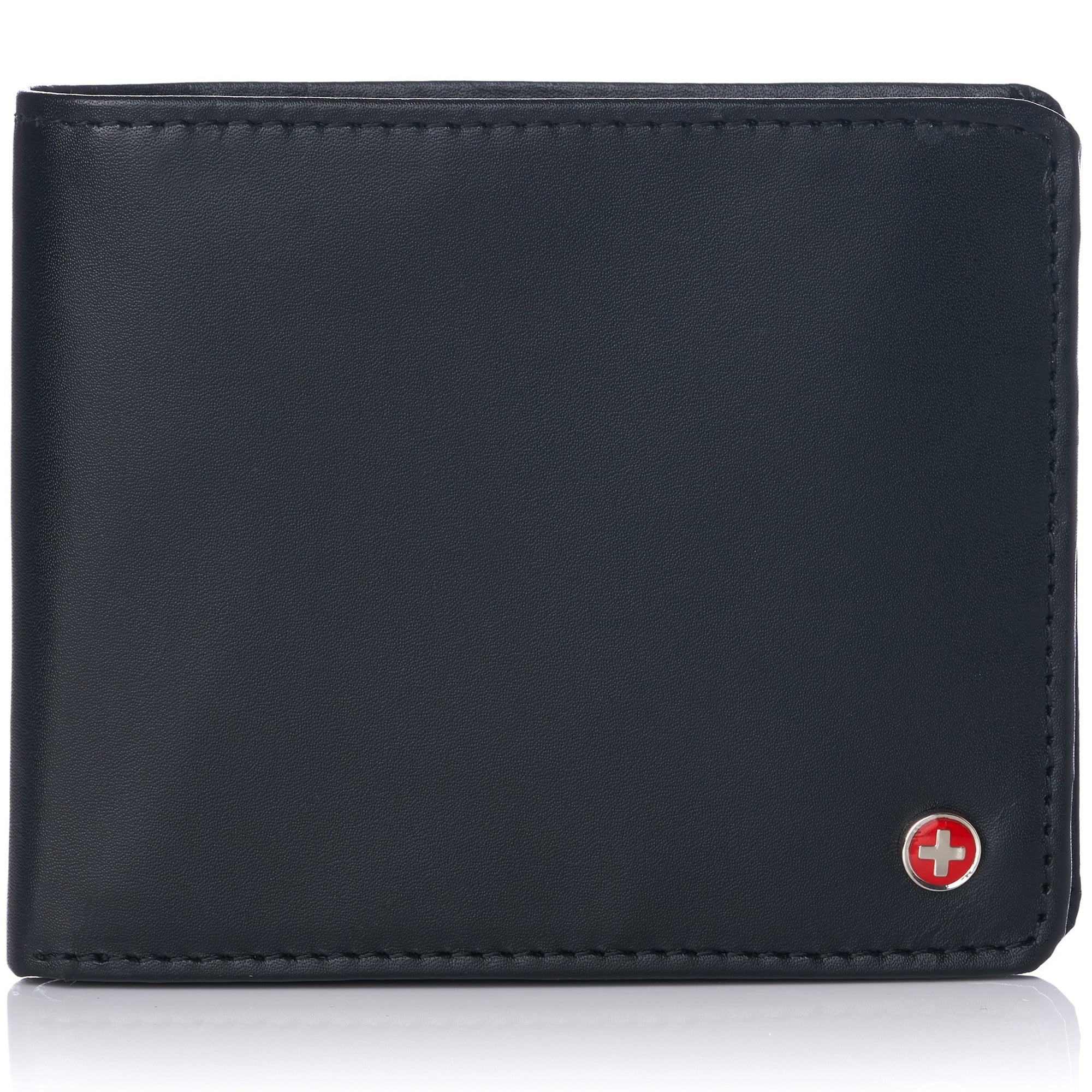 Alpine Swiss RFID Mens Wallet Deluxe Capacity Hybrid Bifold Flipout ID ...