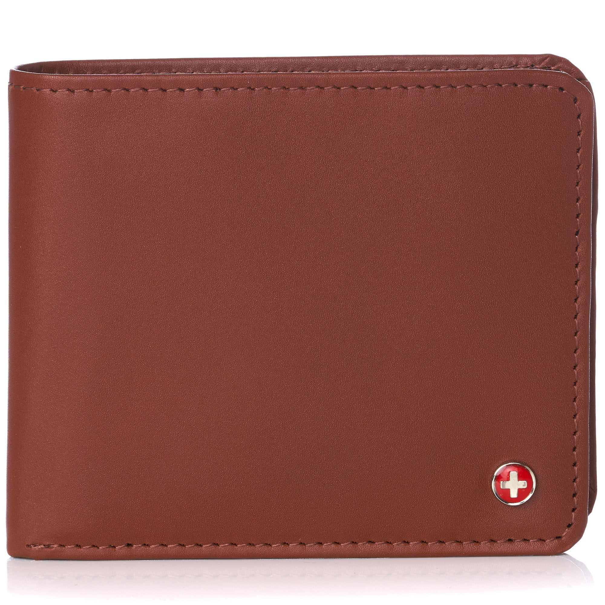 Alpine Swiss RFID Mens Wallet Deluxe Capacity Passcase Bifold Two Bill ...