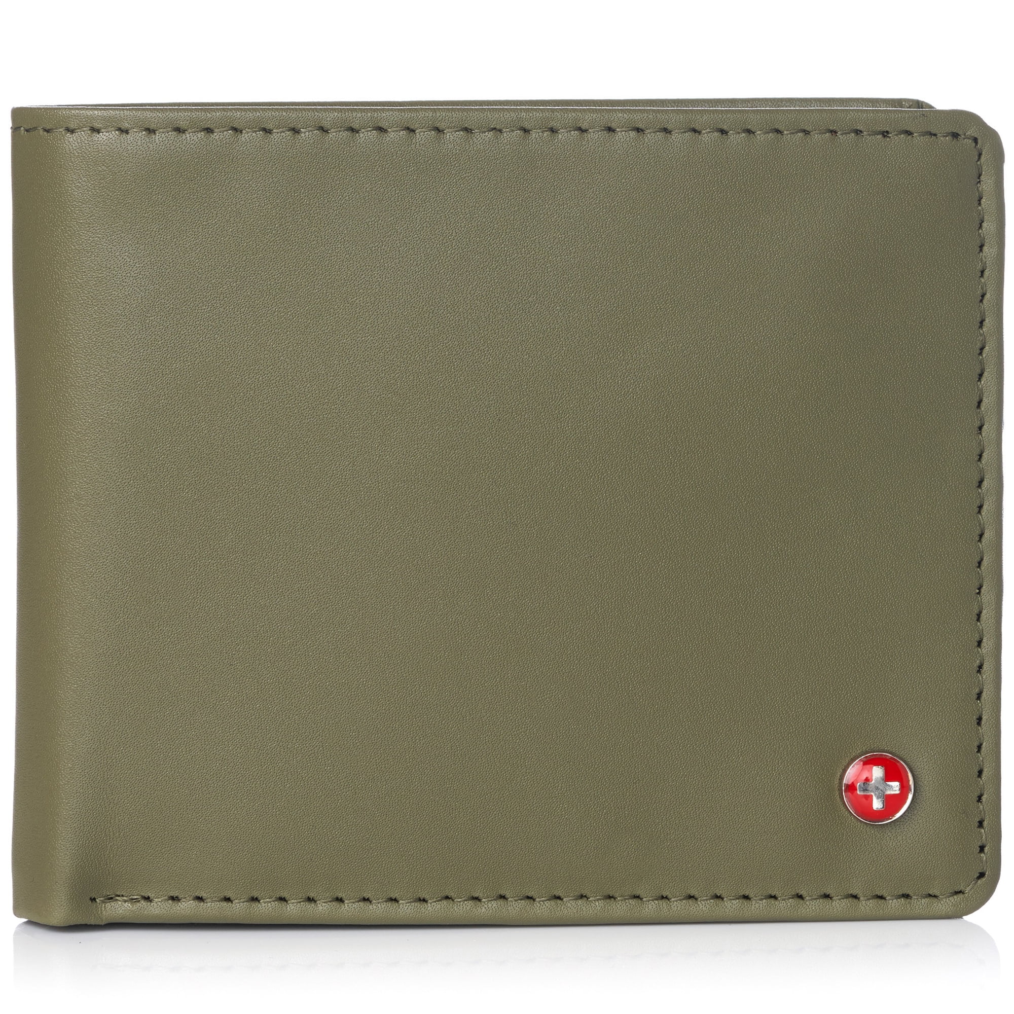 Alpine Swiss RFID Mens Wallet Deluxe Capacity Passcase Bifold Two Bill ...