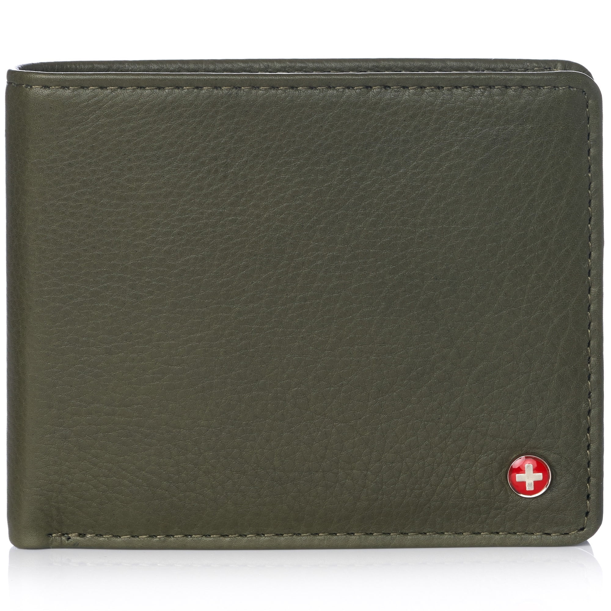 Alpine Swiss RFID Mens Wallet Deluxe Capacity Passcase Bifold Two Bill ...