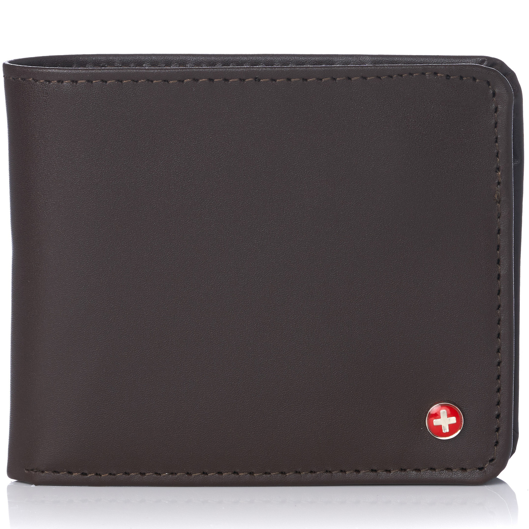 Alpine Swiss RFID Safe Mens Leather Wallet Deluxe Capacity Coin Pocket ...
