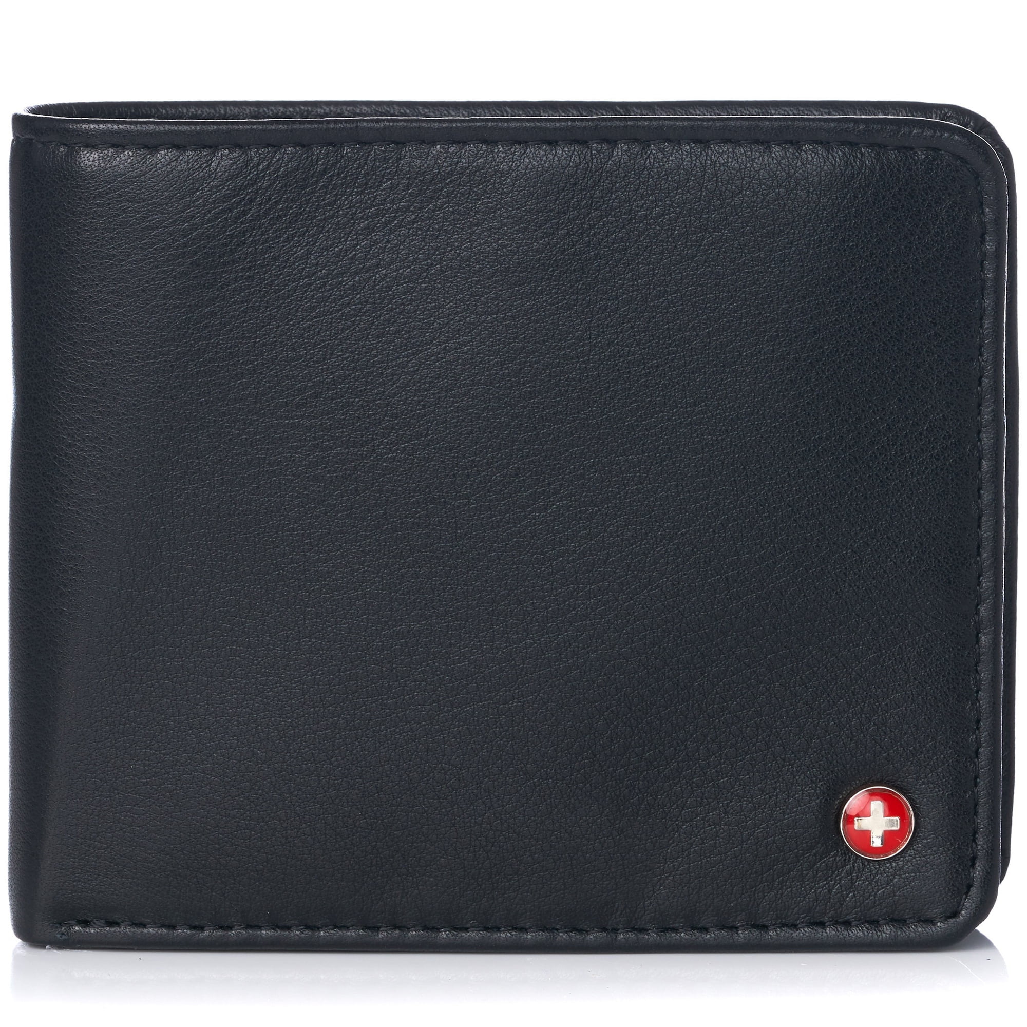 Alpine Swiss RFID Safe Mens Leather Wallet Deluxe Capacity Coin Pocket ...