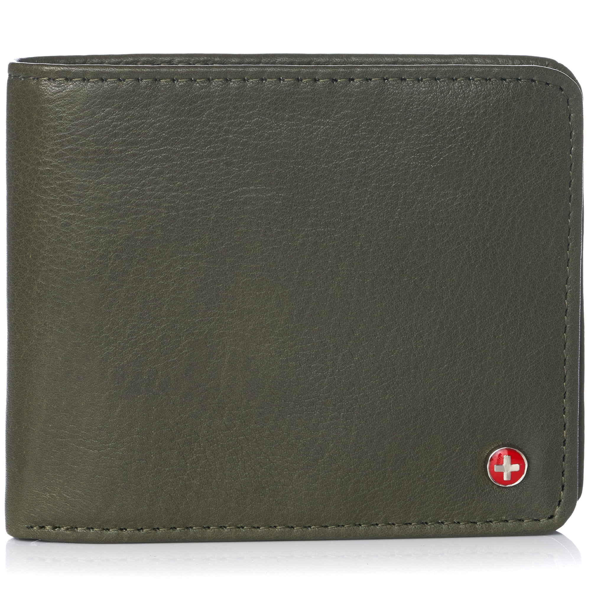 Alpine Swiss RFID Safe Mens Leather Wallet Deluxe Capacity Coin Pocket ...