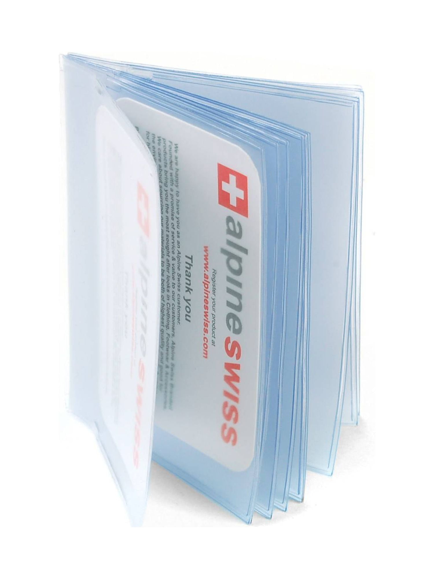 Alpine Swiss SET OF 2 Clear Plastic Wallet Inserts 12 Pages Picture ...