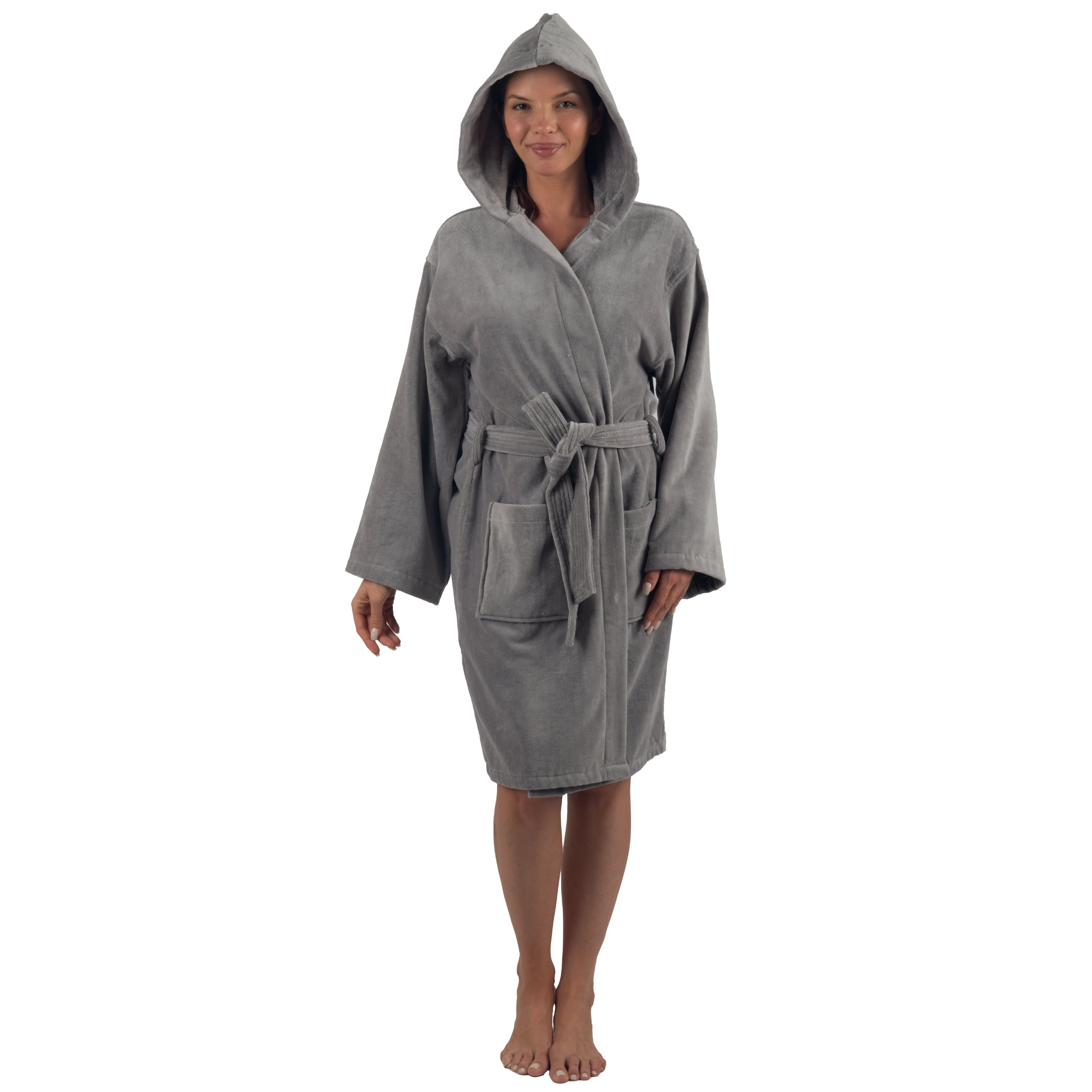 Alpine Swiss Stacy Women Hooded Bathrobe Cotton Terry Cloth Robe for ...