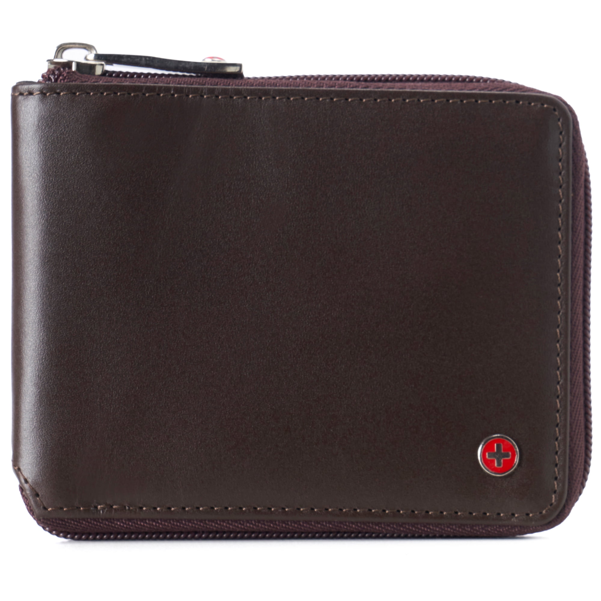 Alpine Swiss Zipper Bifold Wallet for Men Women RFID Protected Genuine ...