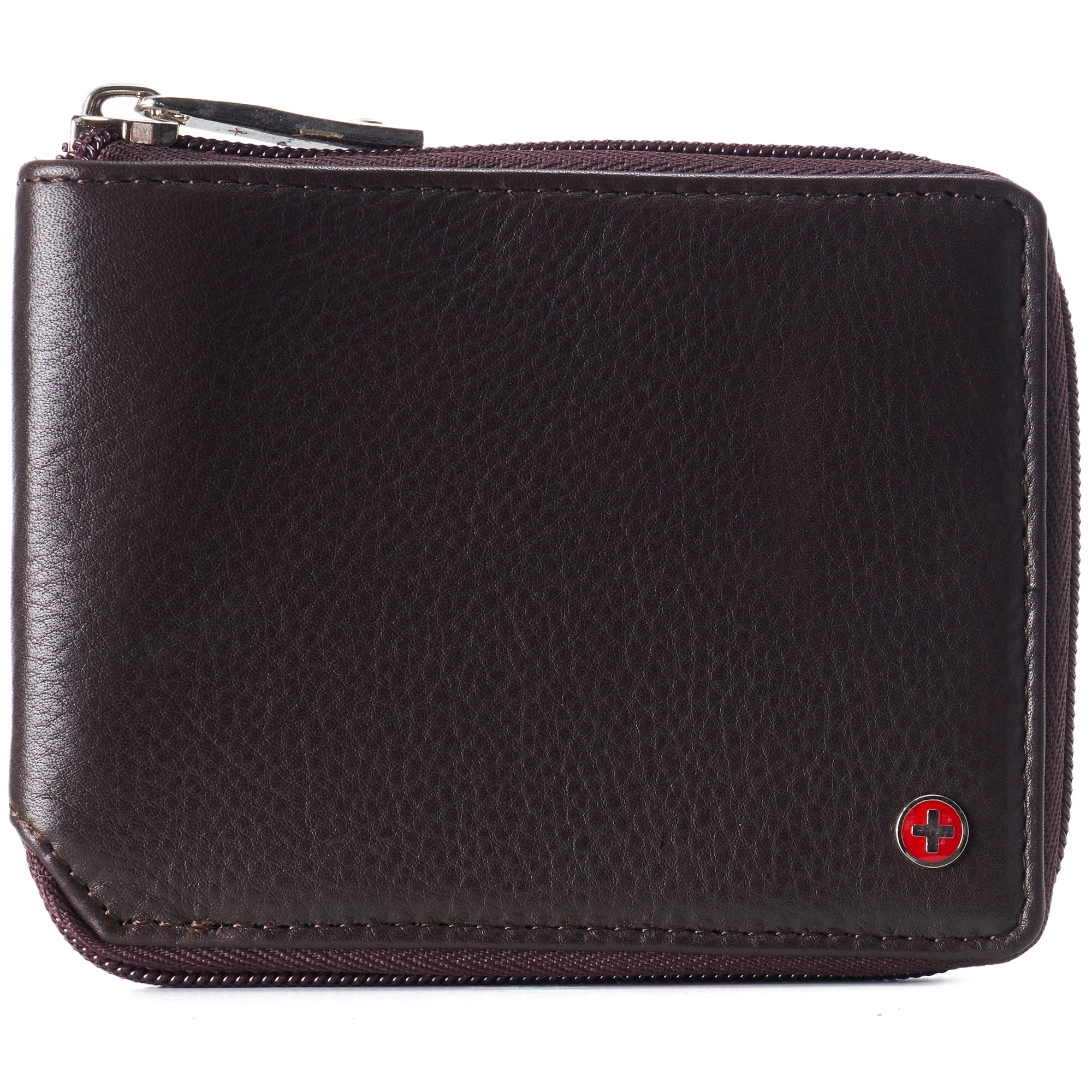 Alpine Swiss Zipper Bifold Wallet for Men Women RFID Protected Genuine ...